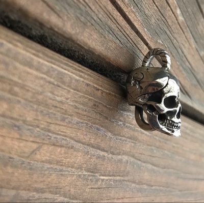 纯银爱心骷髅挂坠手作项链配饰