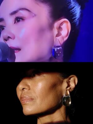 春晚王菲同款Ins北欧丹麦monie*s小众水滴水晶复古耳环耳钉高定版