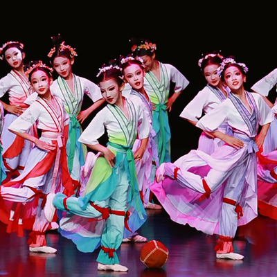 新款儿童古典舞蹴鞠图演出服少儿中国风民族舞汉服飘逸汉唐舞蹈服