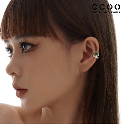 CC&OO灵蛇轻奢耳骨夹女无耳洞母贝耳环小众设计高级感小巧耳饰