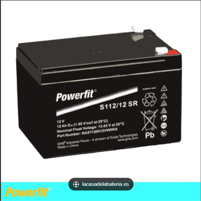 POWERFIT蓄电池 S112/12S 12V12AH 免维护铅酸电池
