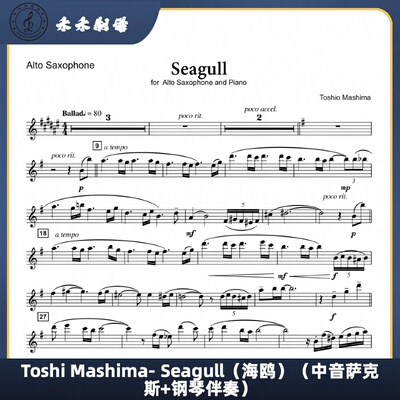Toshi Mashima- Seagull（海鸥）（中音萨克斯+钢琴伴奏）