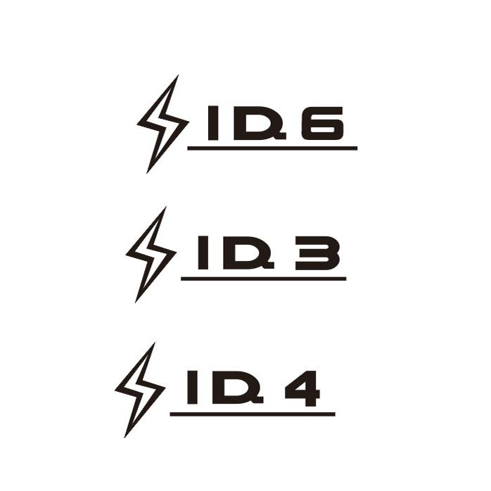 大众车贴纸 iD3/iD4/iD6充电口盖改装饰贴纸个性创意反光镭射车贴_虎窝淘