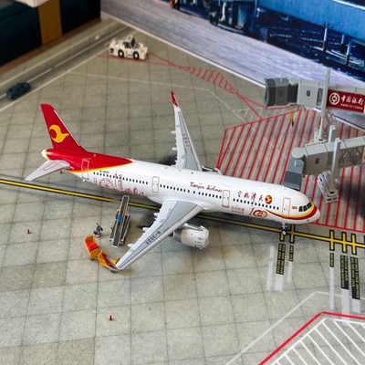 KJ/IF1:200天津航空A321客机模型天天乐道 津津有味 第100架彩绘