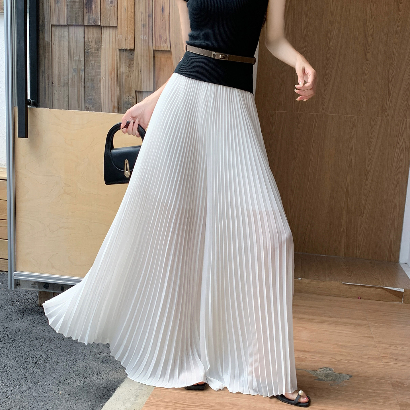 巨显瘦重工压褶工艺阔腿裙裤女2026新款优雅气质飘逸大摆休闲裤