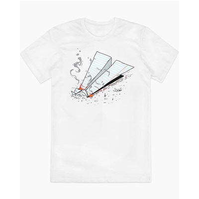 紧急着陆男士美式复古短袖T恤