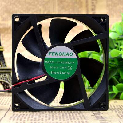 全新FENGHAO HL9225S24H 24V 0.15A 9CM 9025 2线变频器 散热风扇