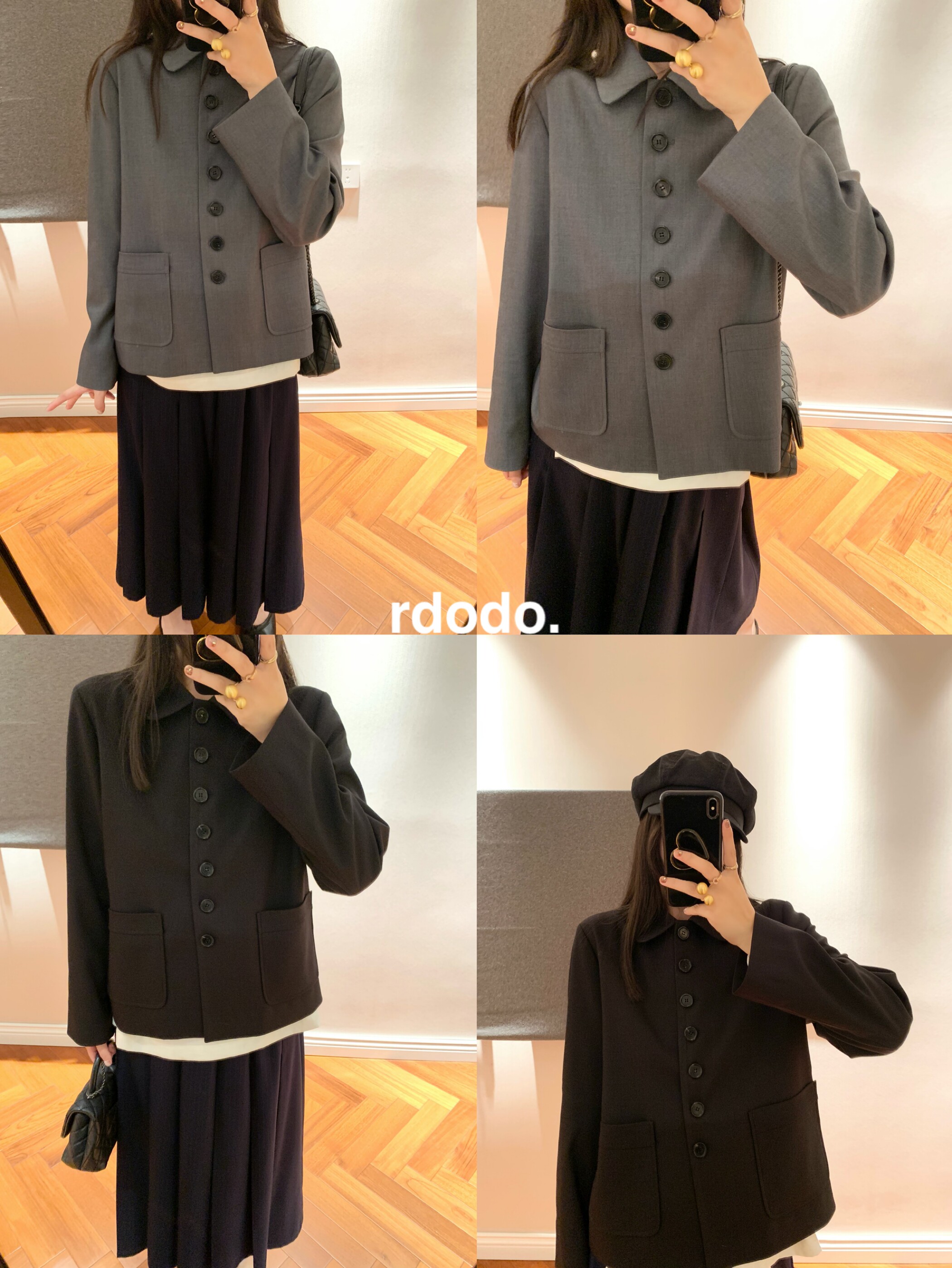 Rdodo很会穿的乖乖女CDG彼得潘圆领意大利进口面料短款西装外套