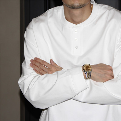 GcBrand Lab Henry Collar Shirt 复古休闲男女长袖T恤 亨利领衫