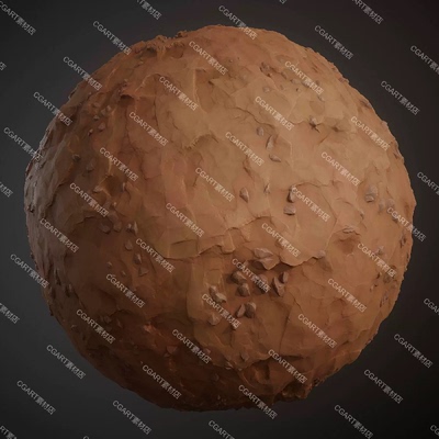 Substance Designer风格化卡通土块砖块材质球sd地面污垢地形材质