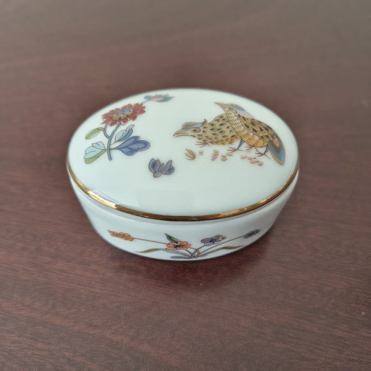Limoges 利摩日 法国 Haviland 哈维兰花鸟陶瓷小罐 迷你首饰盒