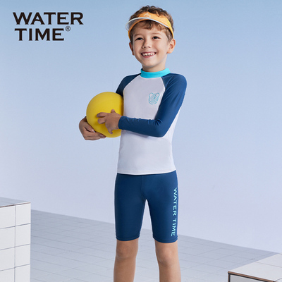 WATERTIME儿童泳衣男孩分体长袖