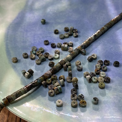 天然非洲松4*2mm直切药片珠散珠手工diy串珠手链项链饰品配件X214