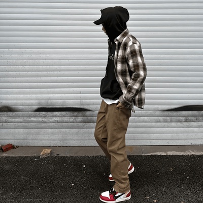 BCRH水洗破坏耐磨直筒长裤工装裤