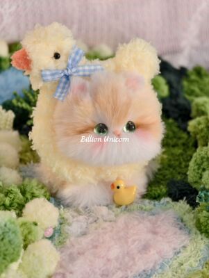 小黄鸭头套猫咪原创设计成品橘猫小猫手工萌宠女生diy玩具摆件