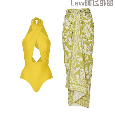 Printedone-pieceswimsuitsetlon