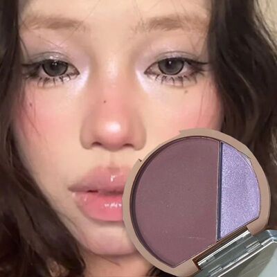 Punk Purple Brown Blush Highlighter Palette Two-color Eyesha
