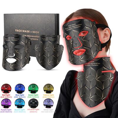 LED Facial Mask with Neck 8 color Near-infrared Red Facial a