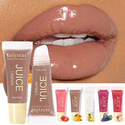 Nude Brown Plumping Lip Gloss Moisturising Fruit Lip Oil Tra