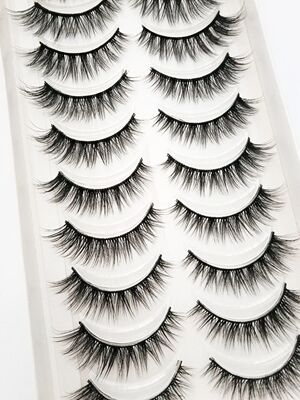 NEW 10 Pairs Natural False Eyelashes Fake Lashes Long Makeup