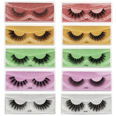 1 Pair Of Natural Eyelashes Color Base Card Imitation Mink H