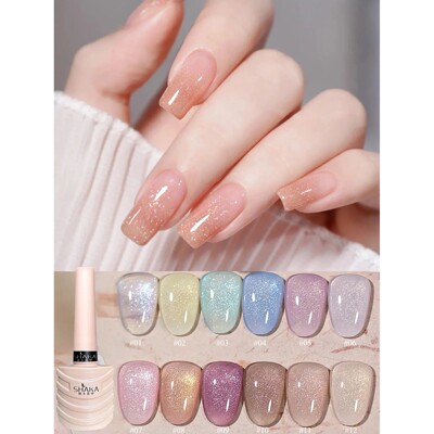 1-12pcs PSK New Starlit Sky Shimmer Fine Glitter Gel Nail Po