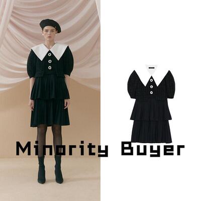 过季清仓买手店 Romanchic 21FW 珍珠娃娃领宫廷翻领泡泡袖洋装