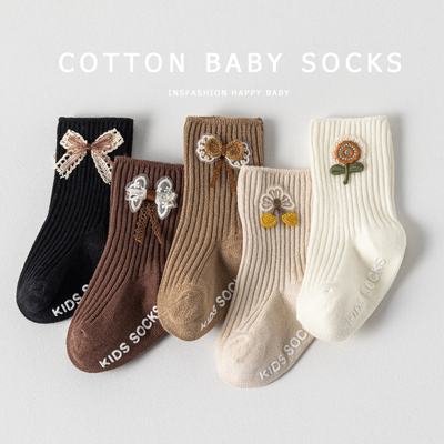 卡通清新婴儿中筒袜春秋冬季
