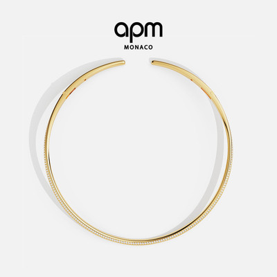 [夏季新品]APM Monaco金黄色精致Riviera项链设计感项圈choker