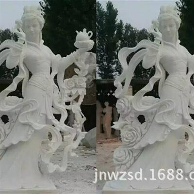 大型石刻嫦娥奔月雕塑生产厂家石制嫦娥雕像图片石造嫦娥像价格