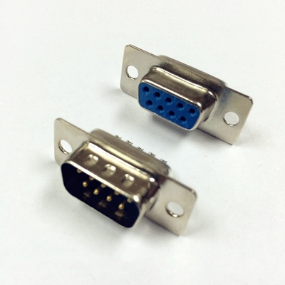 RS232串口 DB-9P 公头/母头 针/孔 焊线式 兰胶芯 前铆 铆螺式