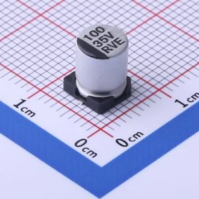 RVE100UF35V67RV0072铝电解电容100uF±20%35V封装SMDD6.3xL7.7mm