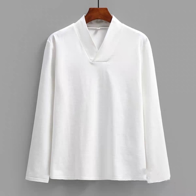 男女士中式禅意国风长袖佛系汉服打底交领上衣德绒秋冬大码300斤