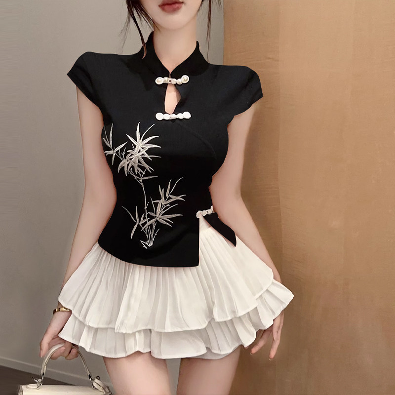 新中式旗袍足疗小个子按摩性感足浴技师工作服jk制服洗浴工衣套装