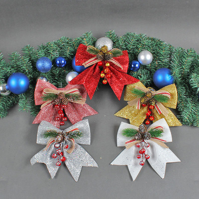 Christmas Bow Christmas Tree Decoration Pinecone Bow蝴蝶结