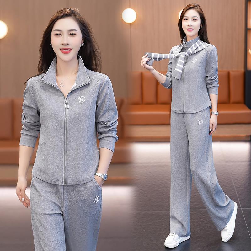 新春秋季成年装女运动套装长款袖领训练服健身步瑜伽户96956089外