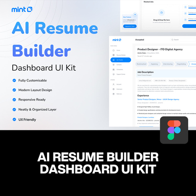 全套AI人工智能简历生成Dashboard后套操作界面ui设计fig套件模板