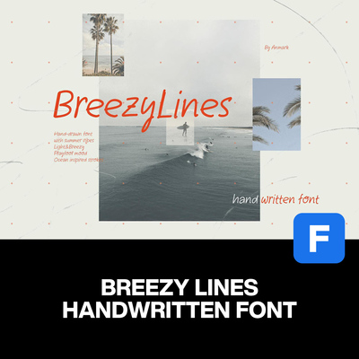 Breezy Lines夏季休闲时尚涂鸦笔记手稿海报封面标题手写英文字体