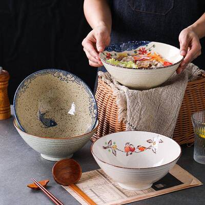 8-inch Ceramic Bucket Bowl Soup Bowl Large Bowl Underglaze