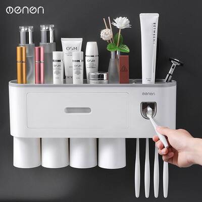 Creative Large Toothbrush Storage Rack Punch-free Gargle