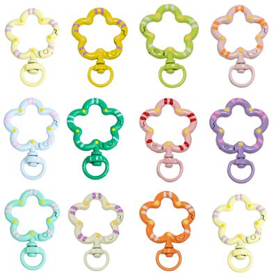 5pcs Flower Metal Lobster Claw Clasps Swivel Lanyards Trigge