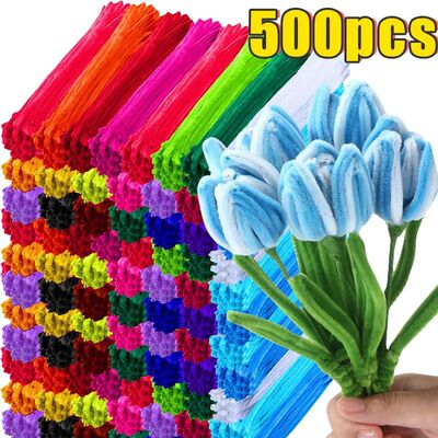 Colorful Big Pipe Cleaners for Crafts Diy Plush Stem Creativ