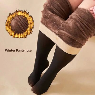 Warm Winter Women Pantyhose Thick Thermal Fleece Leggings Ti