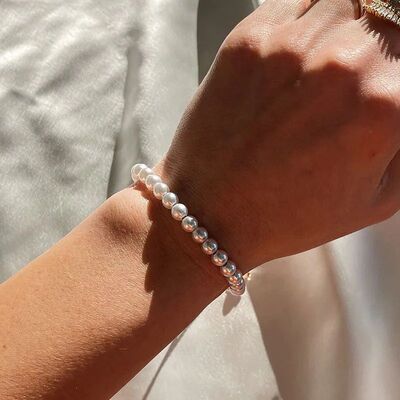 4-10mm Imitation Pearl Beads Strand Bracelet for Women Free