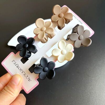 6Pcs NewFlower Hair Claws For Women Small Hair Clips Crab Cl