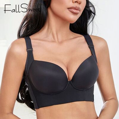 FallSweet Deep Cup Bra Push Up Bras for Women Plus Size Hide