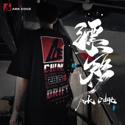 ARKEDGE 漂移文化衫T恤上衣宽松潮流夏季休闲纯棉圆领印花AE