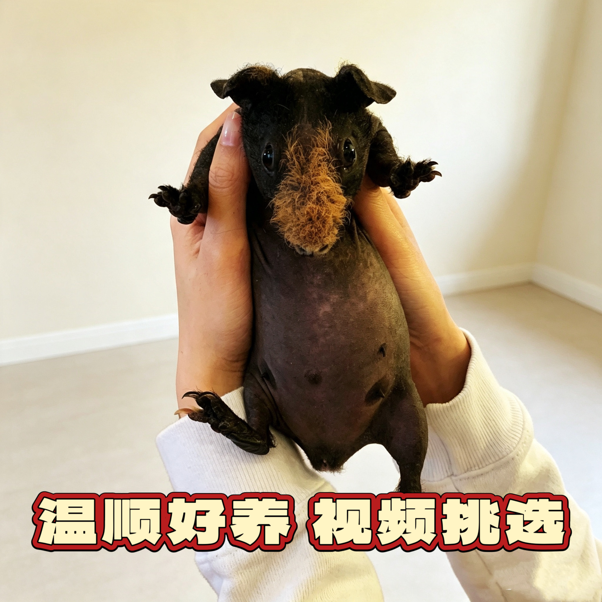 网红迷你小河马无毛猪无毛豚鼠荷兰猪天竺鼠迷你小豚鼠