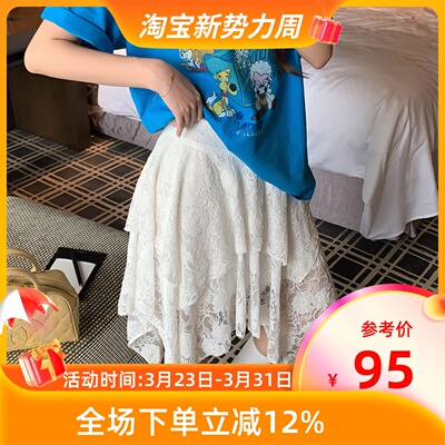 芭蕾风不规则蕾丝裙夏季