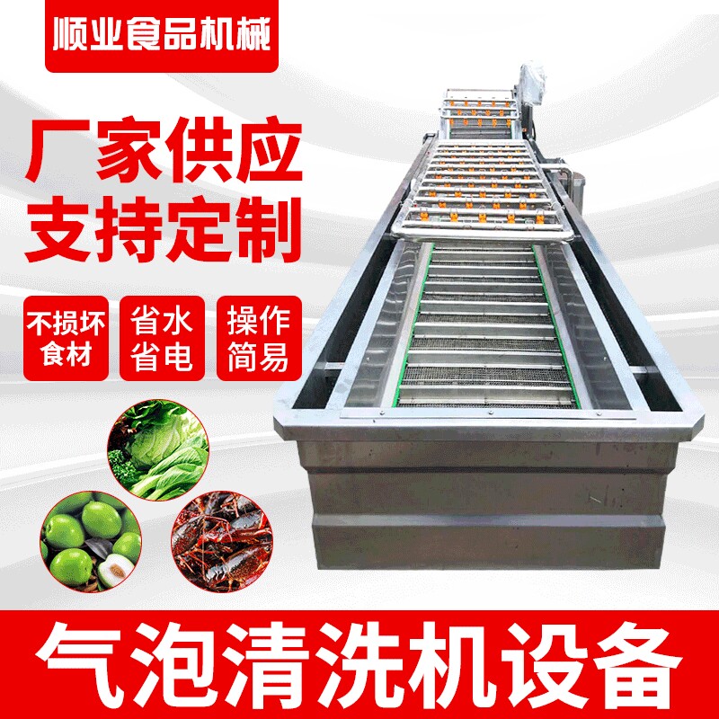 厂家黄桃罐头气泡清洗机 鱼类自动清洗机 多功能鼓泡洗菜机